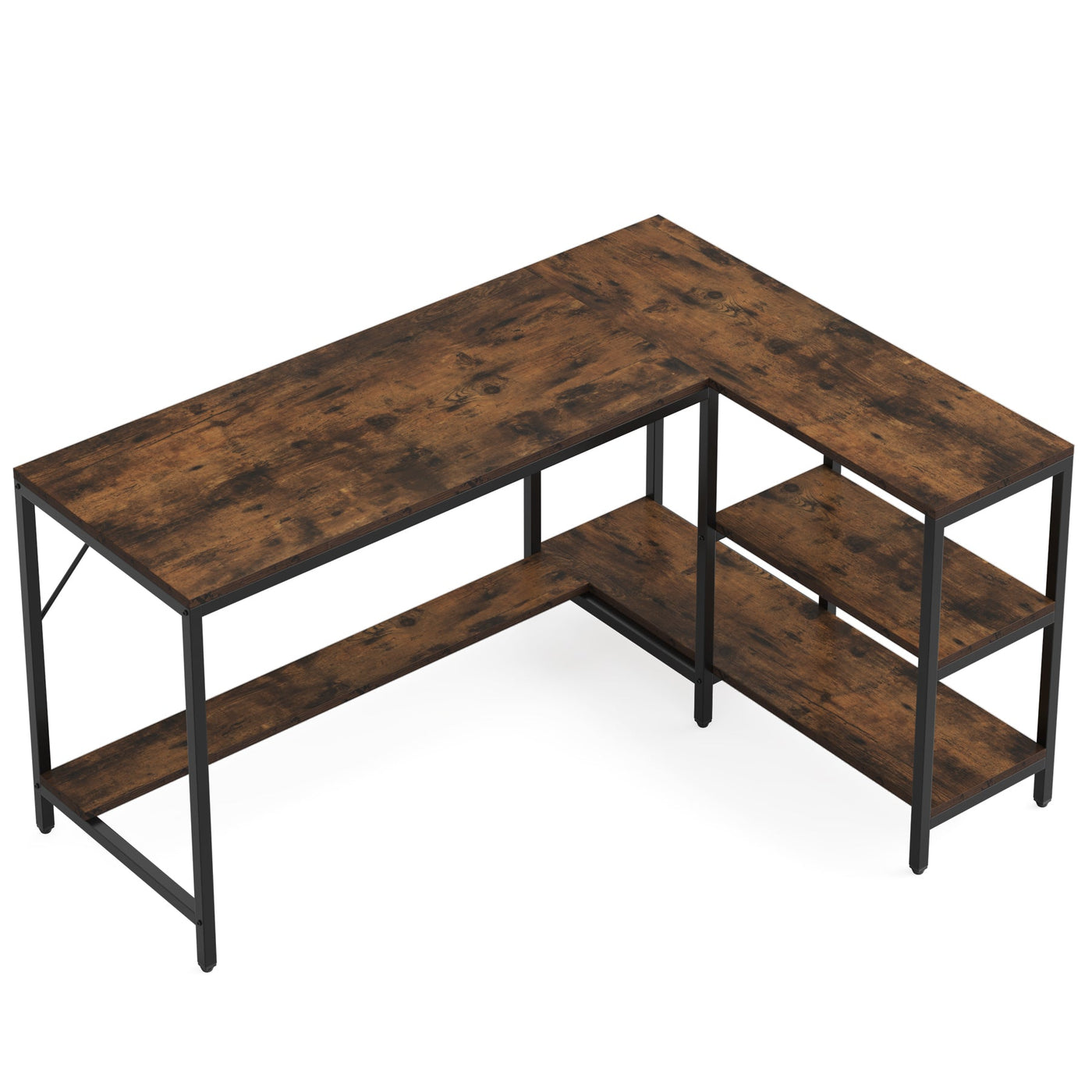 Tribesigns 53'' Reversible L-Shaped Computer Desk with Storage Shelves