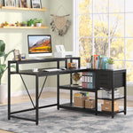 Tribesigns L-Shaped Desk, Corner Desk with Drawer & Storage Shelves