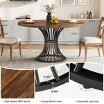 Tribesigns Round Dining Table for 4-6, 47" Farmhouse Kitchen Table