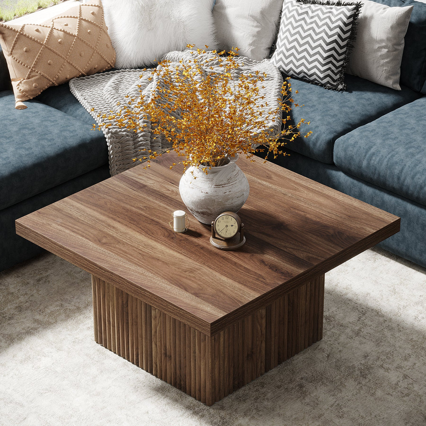 Tribesigns Square Coffee Table, 31.5-Inch Wood Center Table