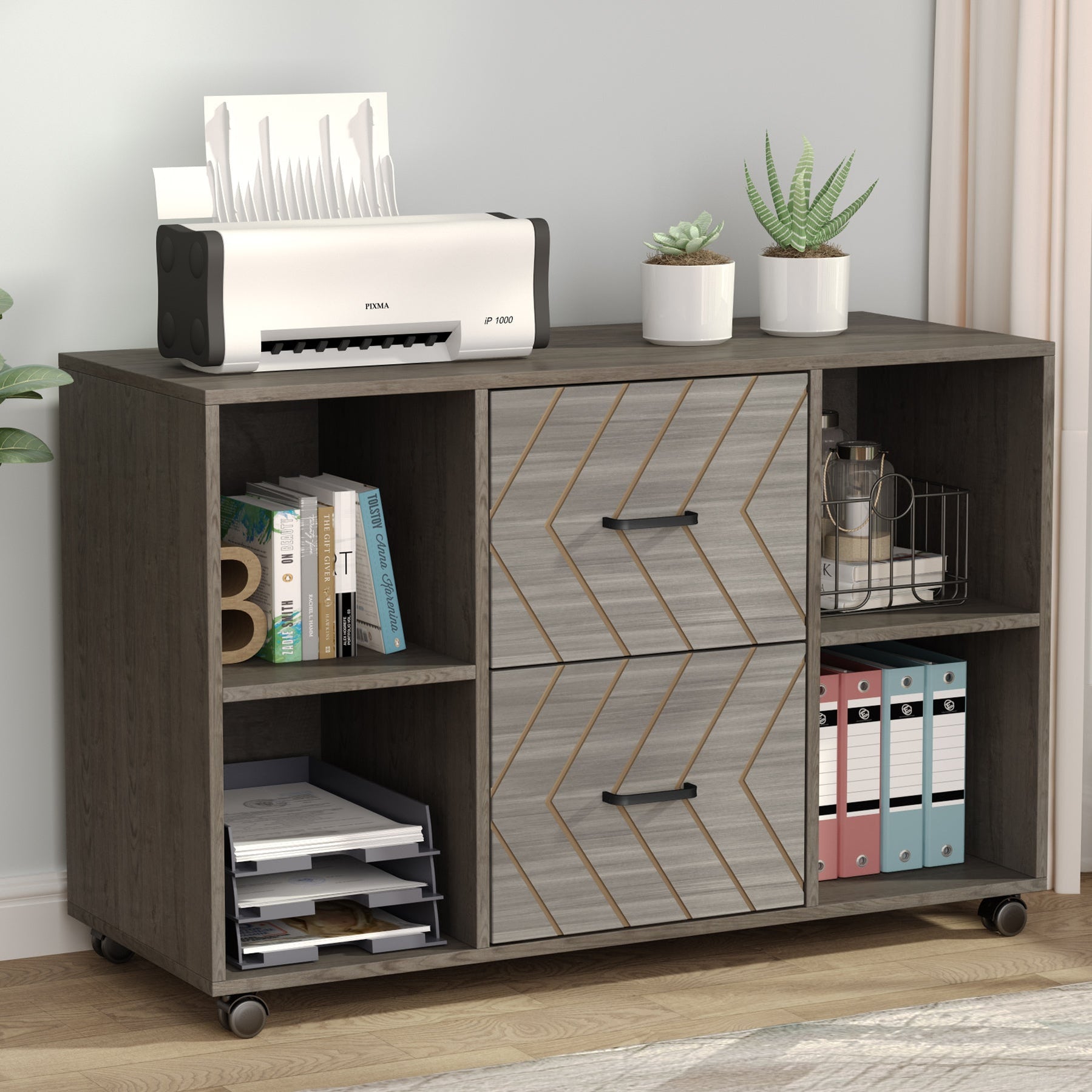 Tribesigns 2 Drawer Wood File Cabinet Letter Size