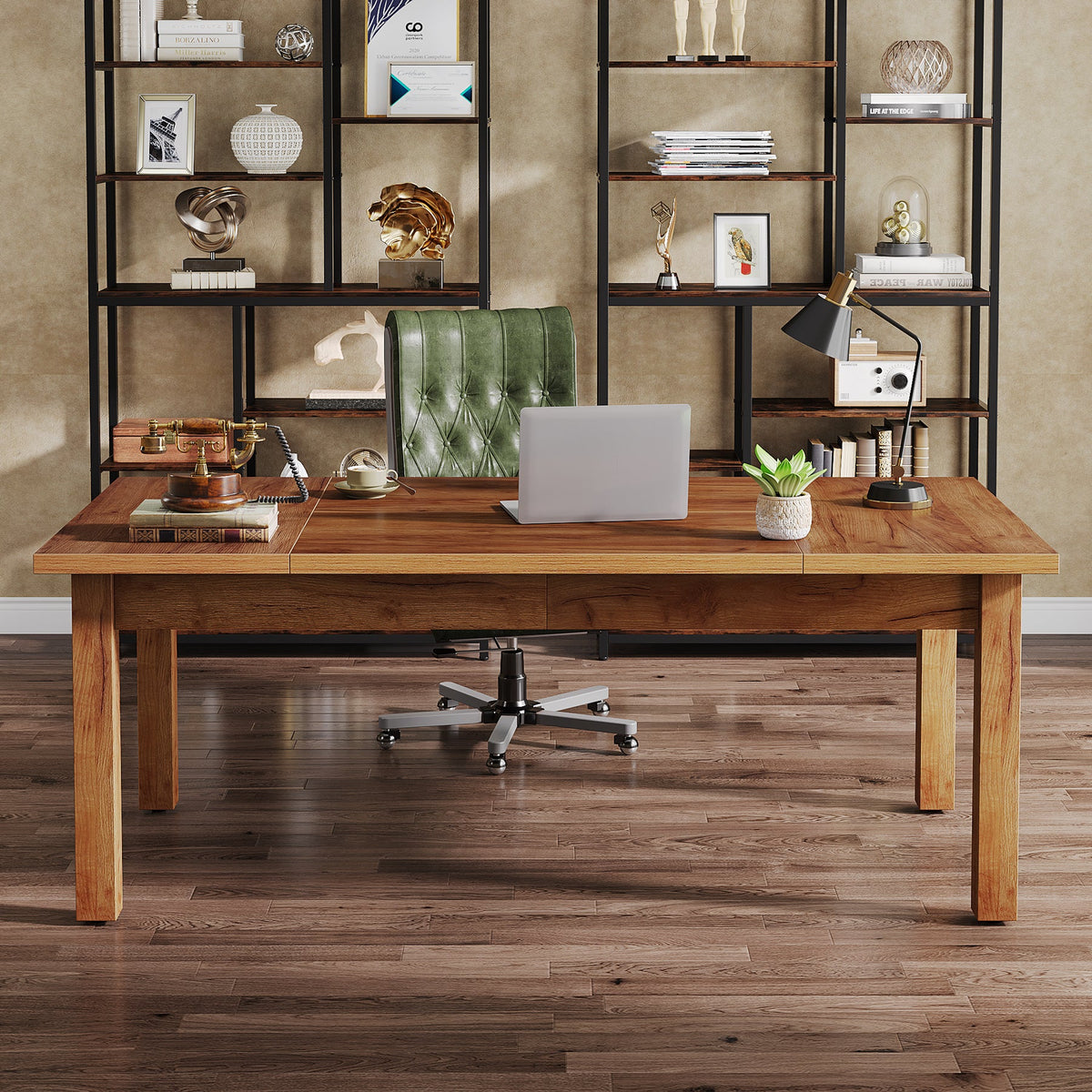 Tribesigns Wood Executive Desk, 70.9" Computer Desk Large Office Desk ...