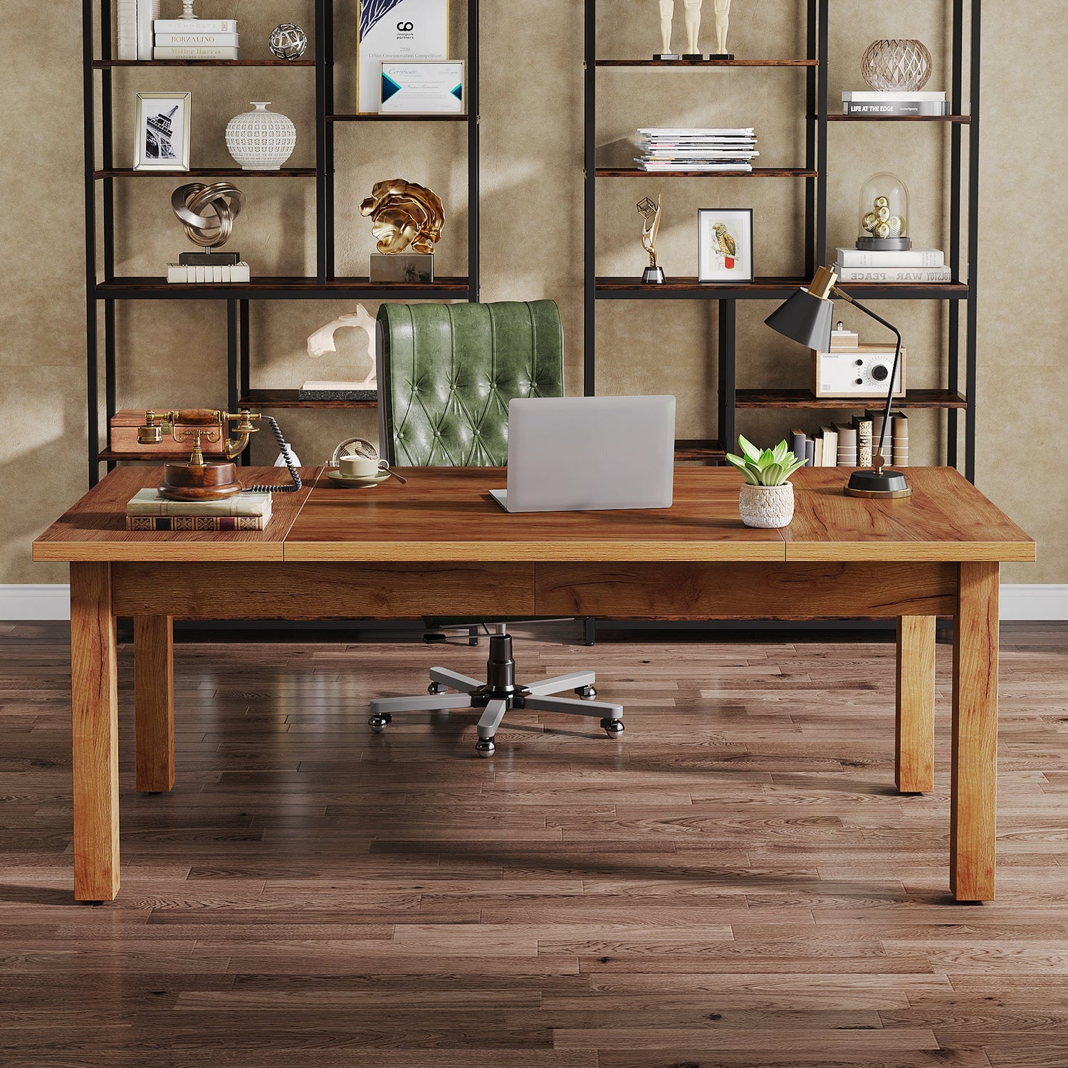 Tribesigns Wood Executive Desk, 70.9" Computer Desk Large Office Desk ...