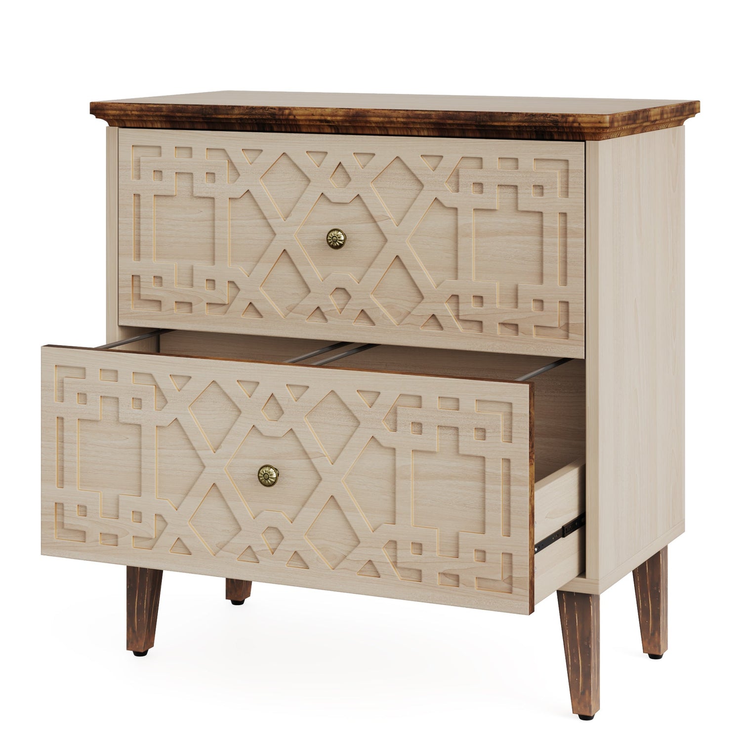 Tribesigns File Cabinet, 2-Drawer Wood Filing Cabinet Storage Cabinet ...